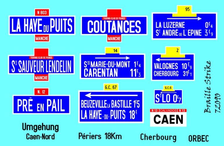 Street signs Normandy – Braille Strike Online Store
